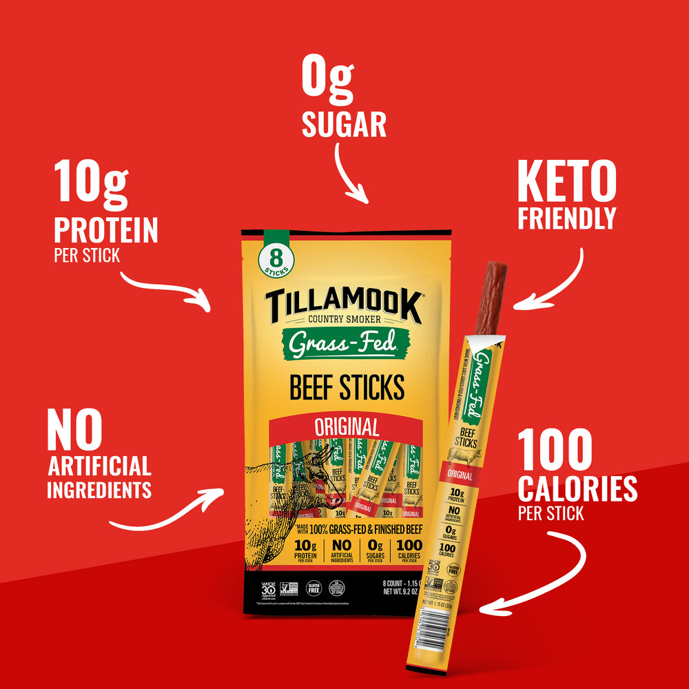 Zero Sugar Meat Sticks | Grass-Fed Original Multipack